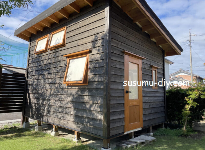 【ひとりde小屋づくり】＃13 外壁「安価な野地板を使って杉板の鎧張り（下見張り）」の施工 ～すすむDIY - susumu-DIY